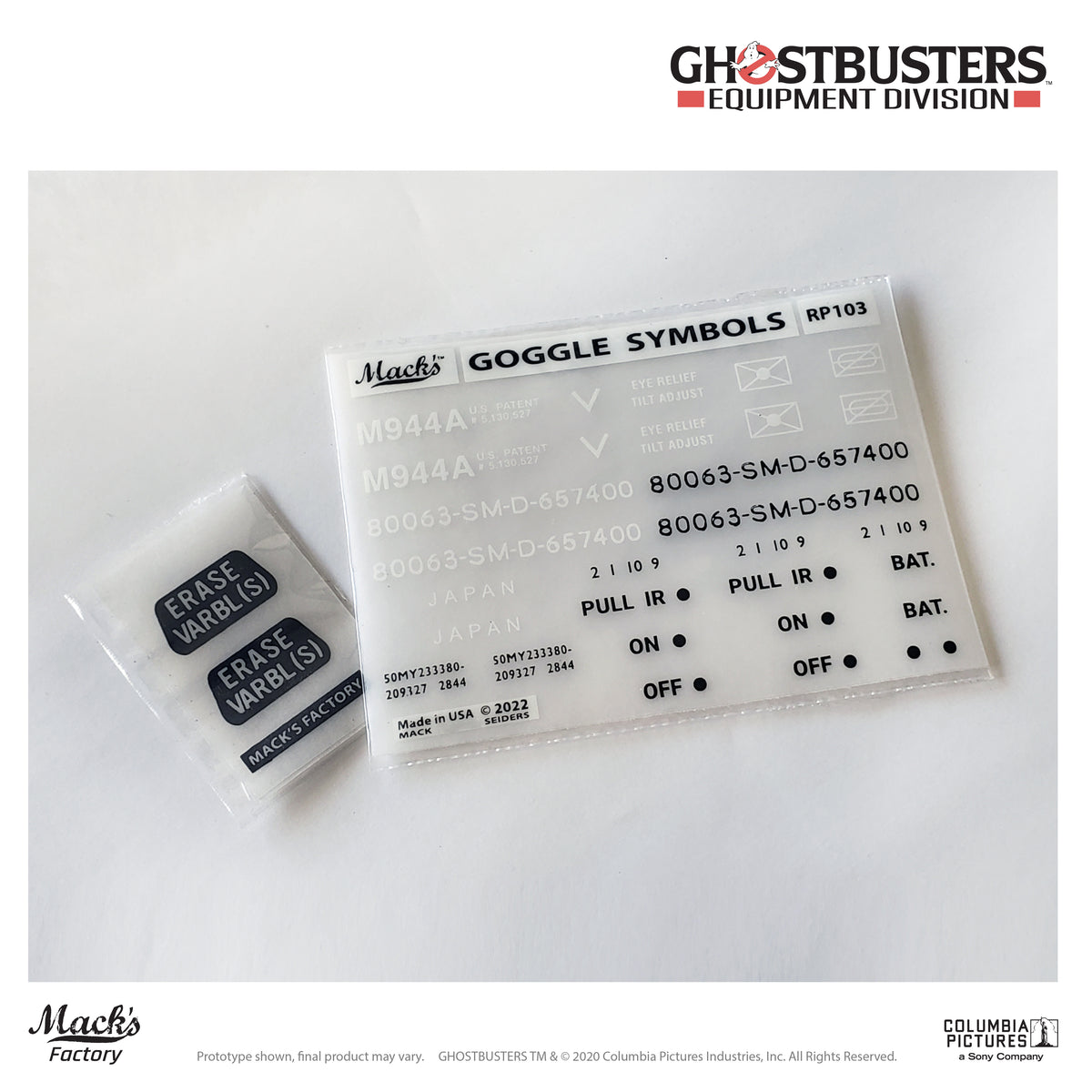 RP103 - Dry Transfer Decals - Ecto Goggles – Mack's Factory