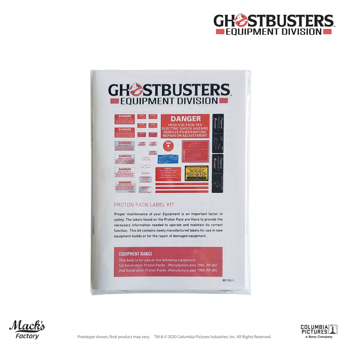 RP102 - Proton Pack Labels Kit – Mack's Factory